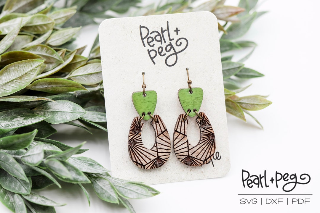Trendy Boho Lines Laser Engraved Earrings Digital Download - Etsy