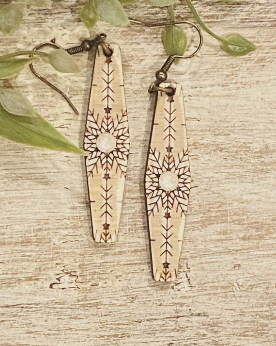 Snowflake Bar Laser Engraved Earrings Digital Download - Etsy
