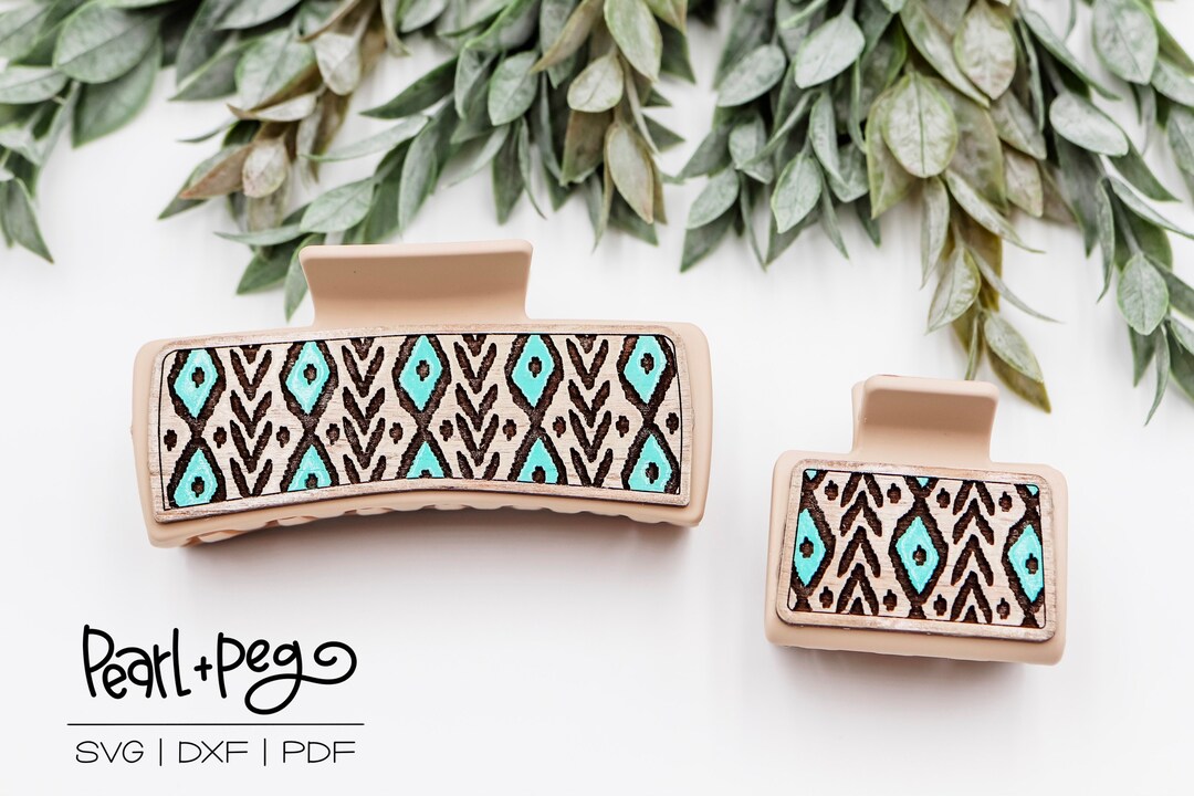 Aztec Pattern Hair Clip Laser Engraved Hair Clip File - Etsy