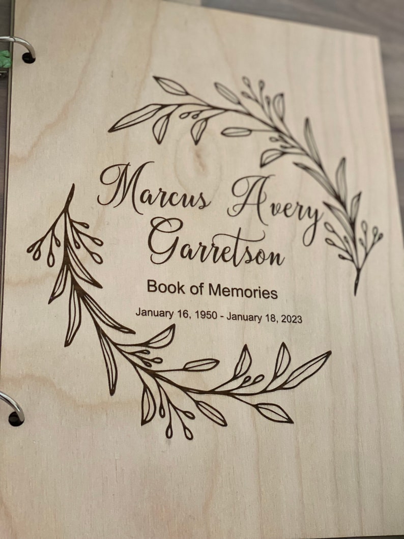 Memorial Book Cover & Backing Laser File Funeral Laser File Celebration ...