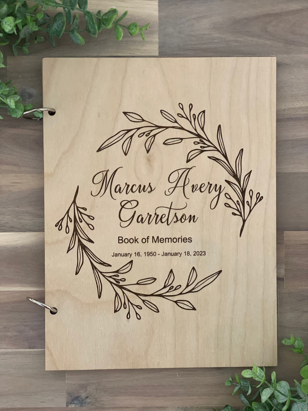 Memorial Book Cover & Backing Laser File Funeral Laser File Celebration ...