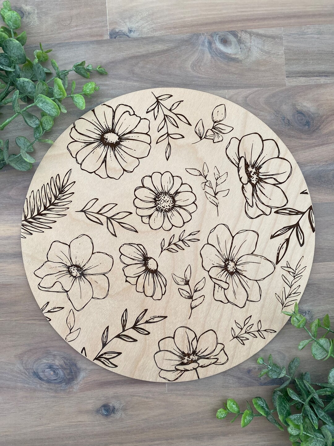 Floral Name Sign SVG Girls Name Sign Laser Ready File Nursery Decor ...