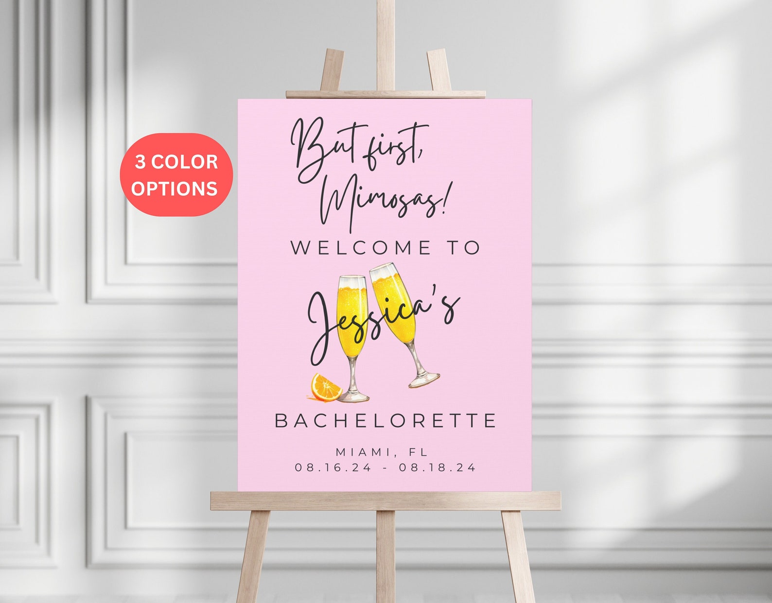 But First Mimosas Bachelorette Sign Personalized Bachelorette Welcome ...