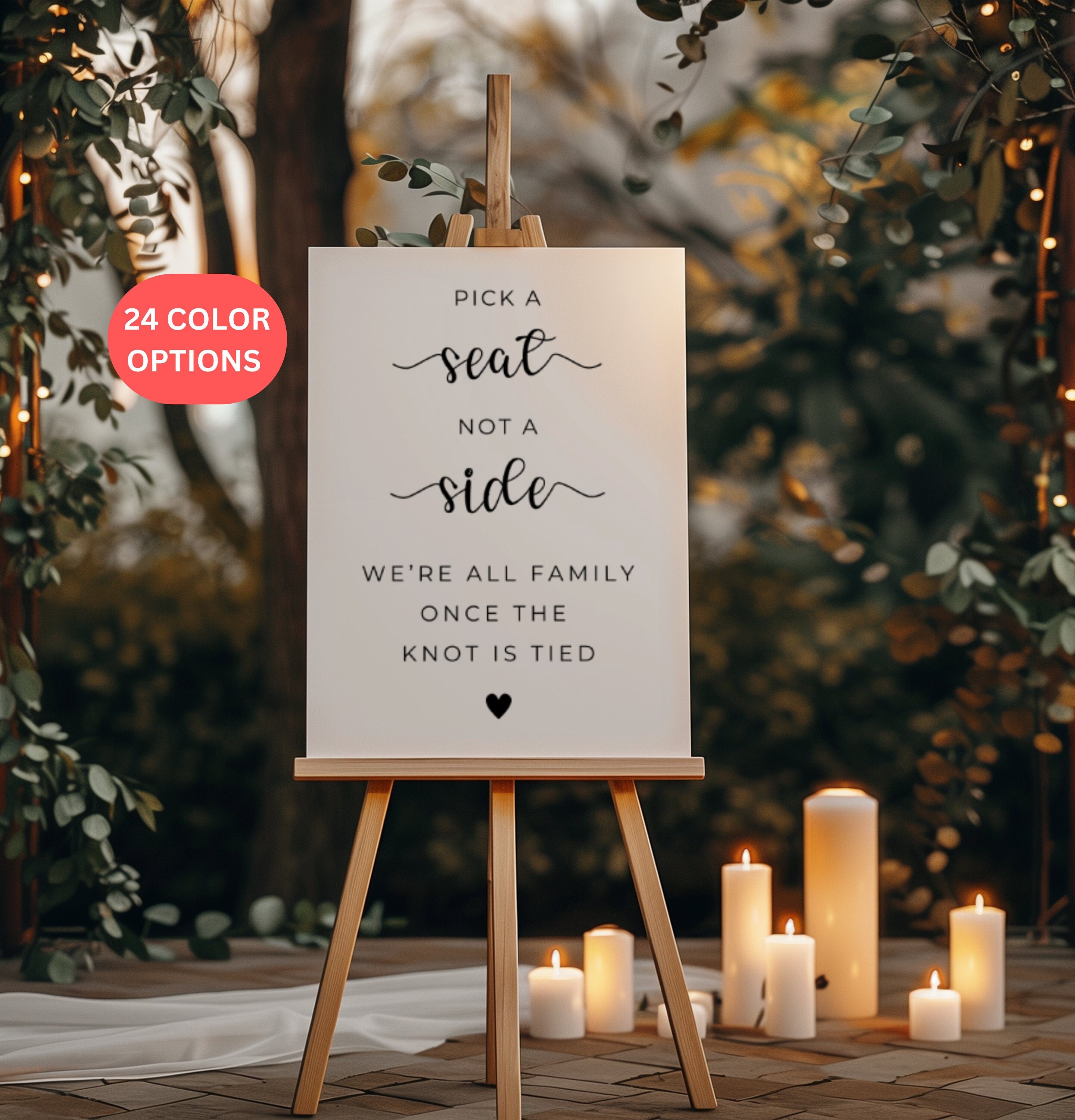 Pick a Seat Not a Side Wedding Sign Wedding Ceremony Seating Sign Foam ...