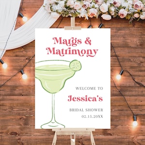 Margs and Matrimony Bridal Shower Sign | Foam Core Board, Canvas and ...