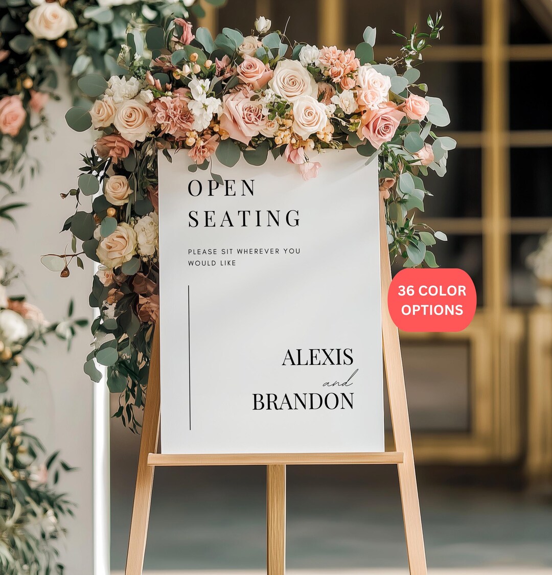 Open Seating Wedding Sign | No Sides Wedding Ceremony Sign | Sit ...