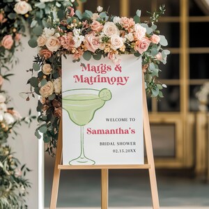 Margs and Matrimony Bridal Shower Sign | Foam Core Board, Canvas and ...