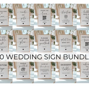 Modern Wedding Sign Bundle | 30 Wedding Table Signs | Unplugged ...