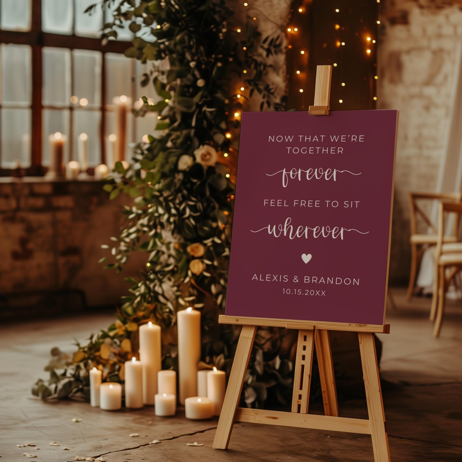 Together Forever Wedding Ceremony Seating Sign | No Sides Wedding Sign ...