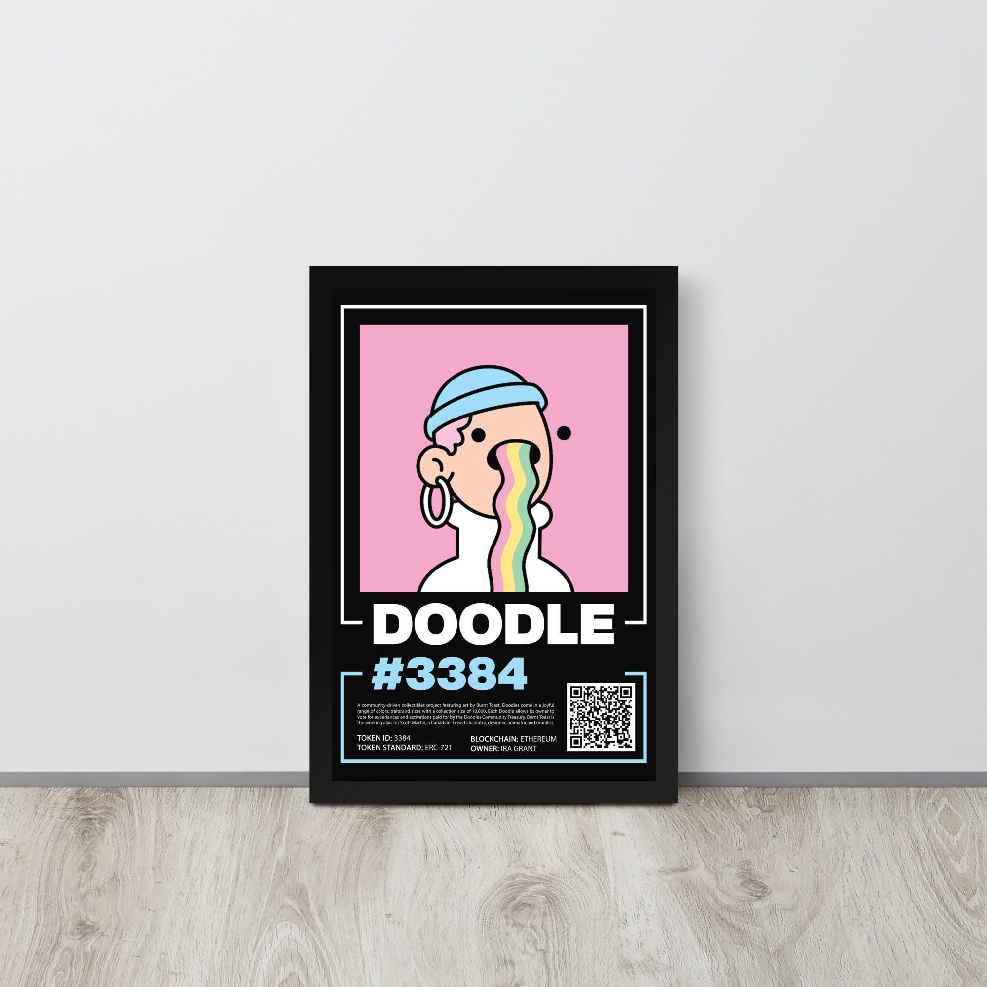 Custom Interactive Framed NFT Poster Non Fungible Wall Art With QR Code ...