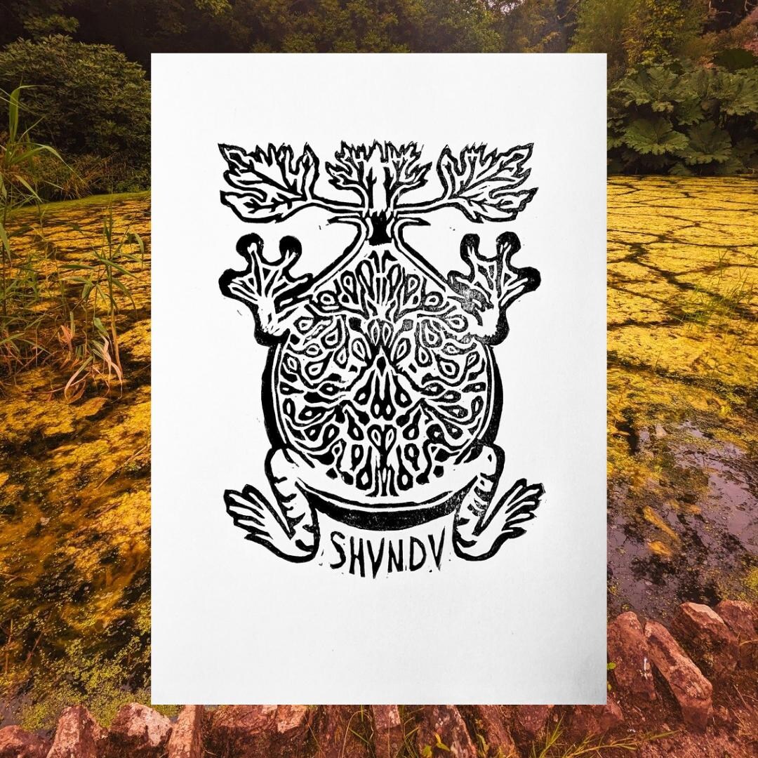 Fig Frog A4 Linoprint/folk Horror Cottage Fairy Psychedelic Wicca ...