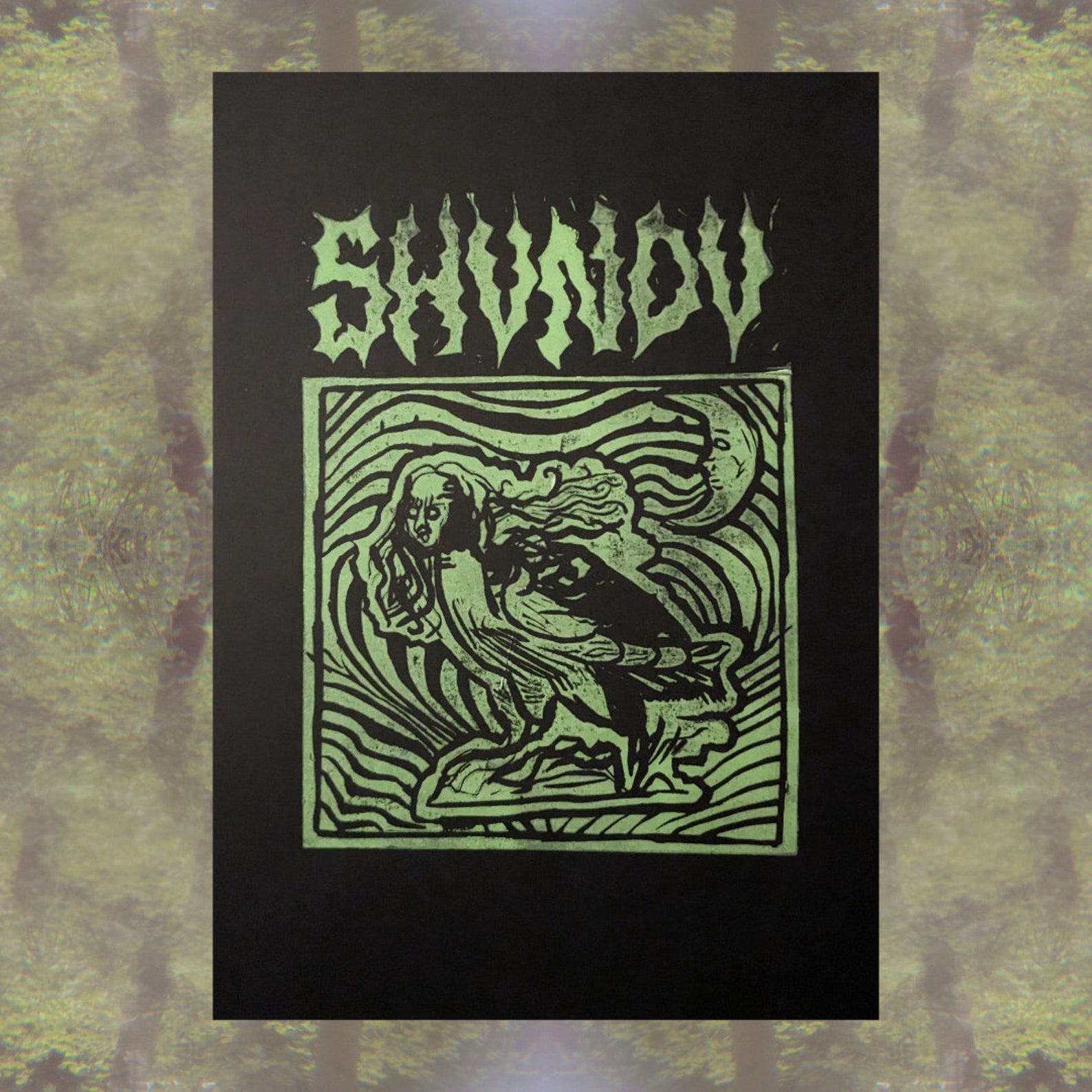 Harpyae A4 Lino-print/folk Horror Cottage Fairy Lore Psychedelic Wiccan ...