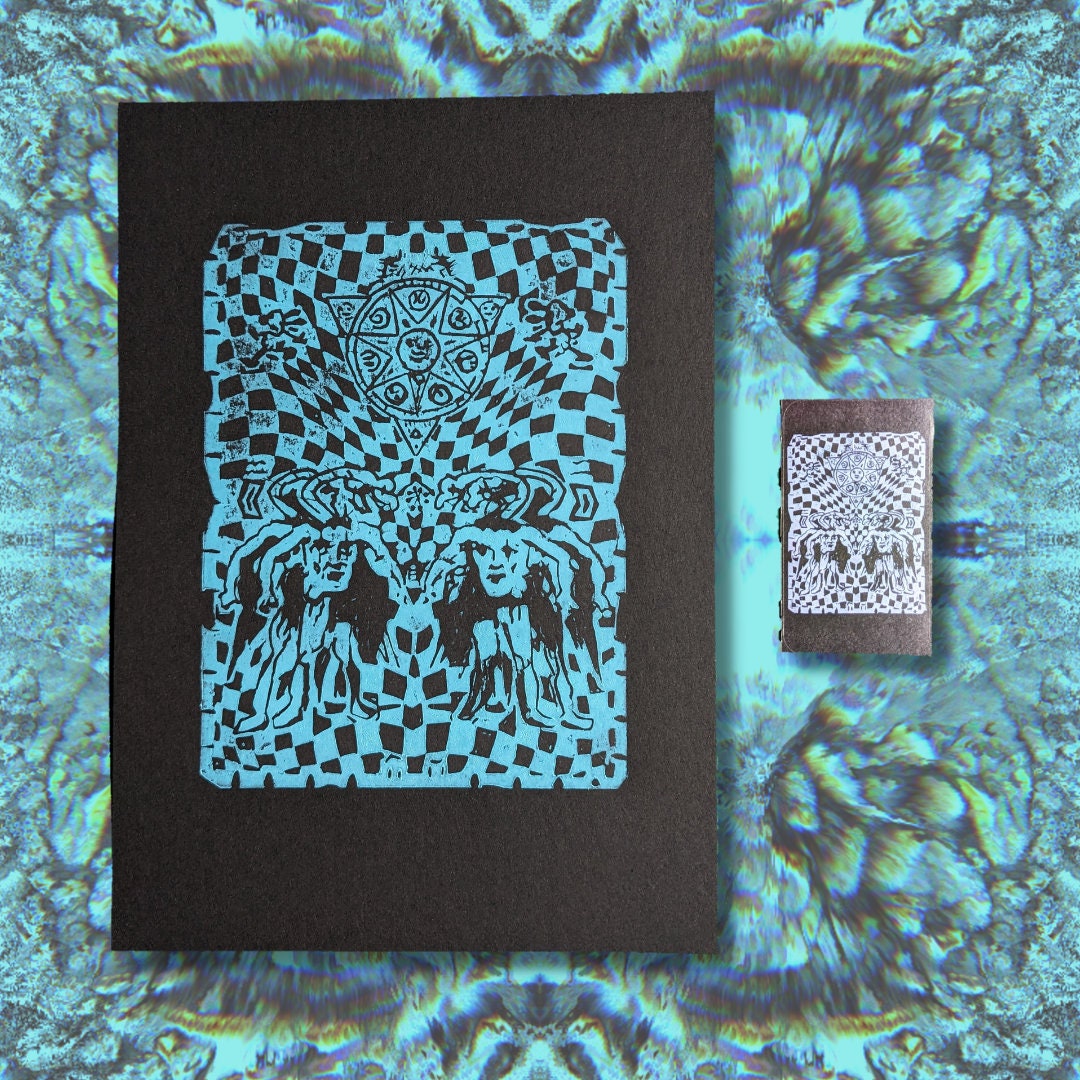 Monstorum A4 Lino-print and Sticker/folk Horror Cottage Fairy - Etsy