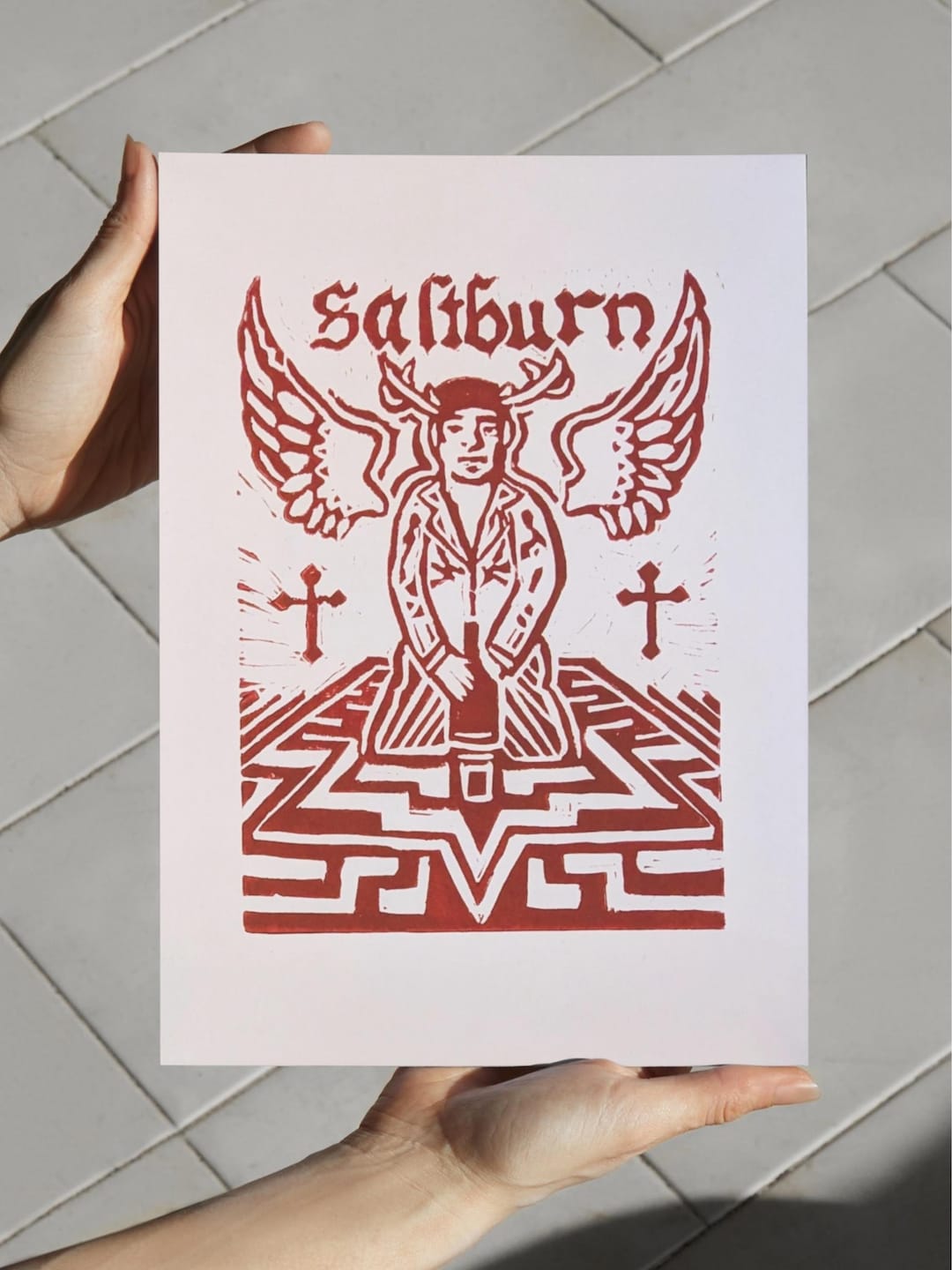 Saltburn A4 Lino-print Handmade Hand-printed Jacob Elordi Barry Keoghan ...
