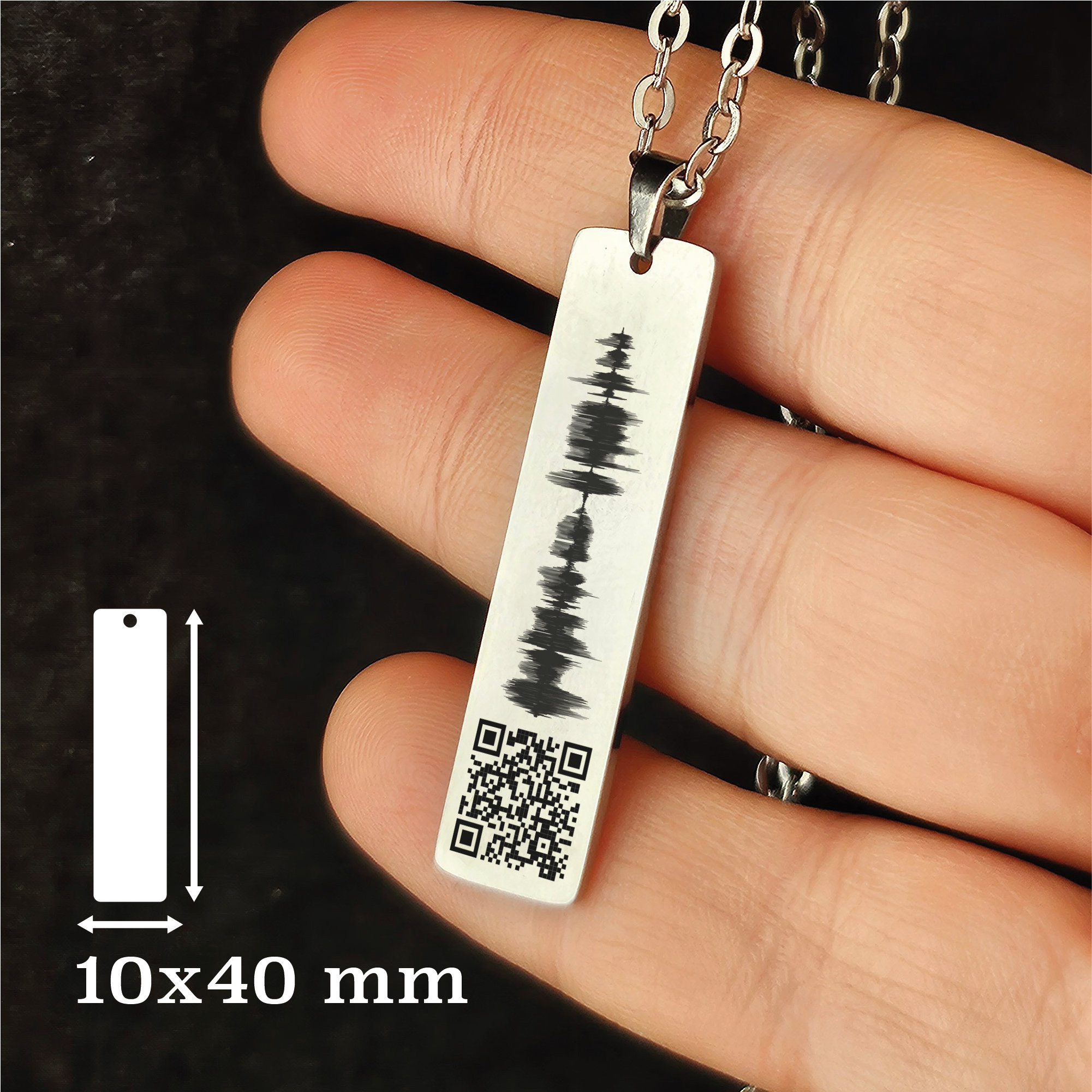 Valentines Day Gifts for Him Unisex Sound Wave Necklace Voice Recording ...