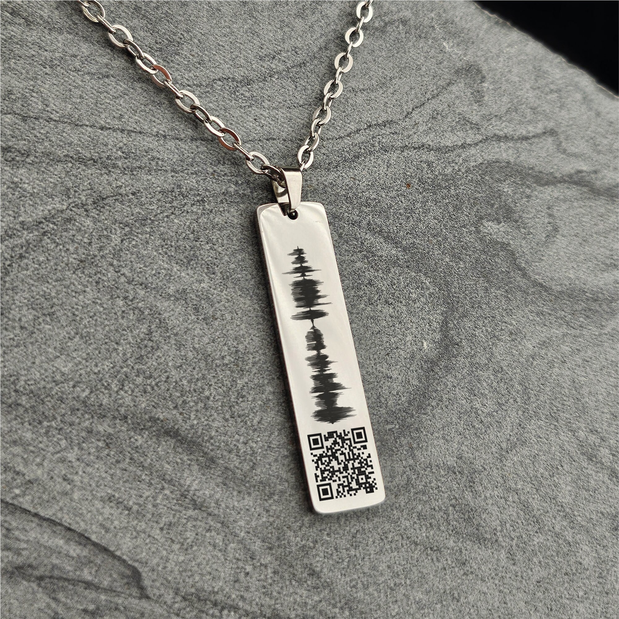 Valentines Day Gifts for Him Unisex Sound Wave Necklace Voice Recording ...