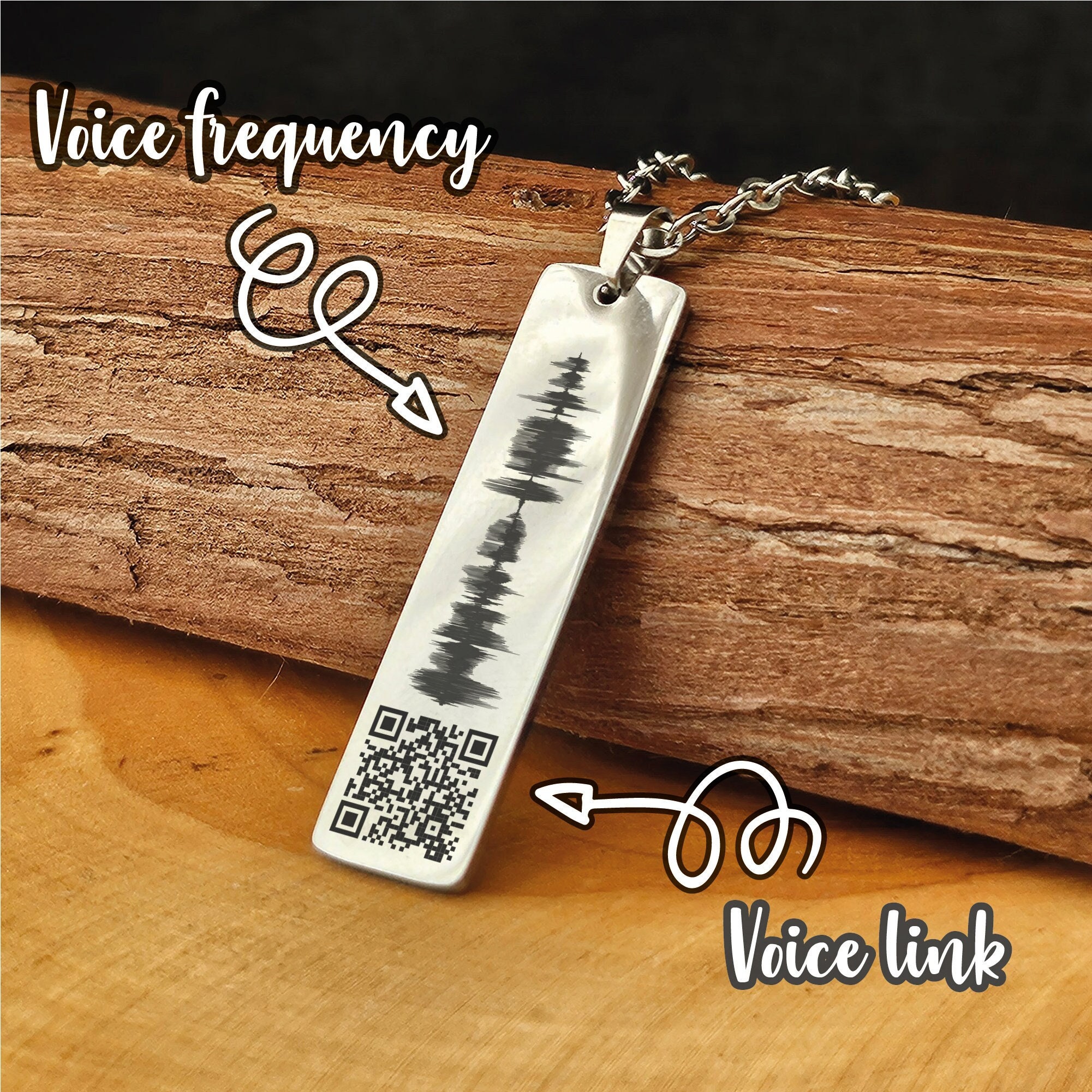 Valentines Day Gifts for Him Unisex Sound Wave Necklace Voice Recording ...