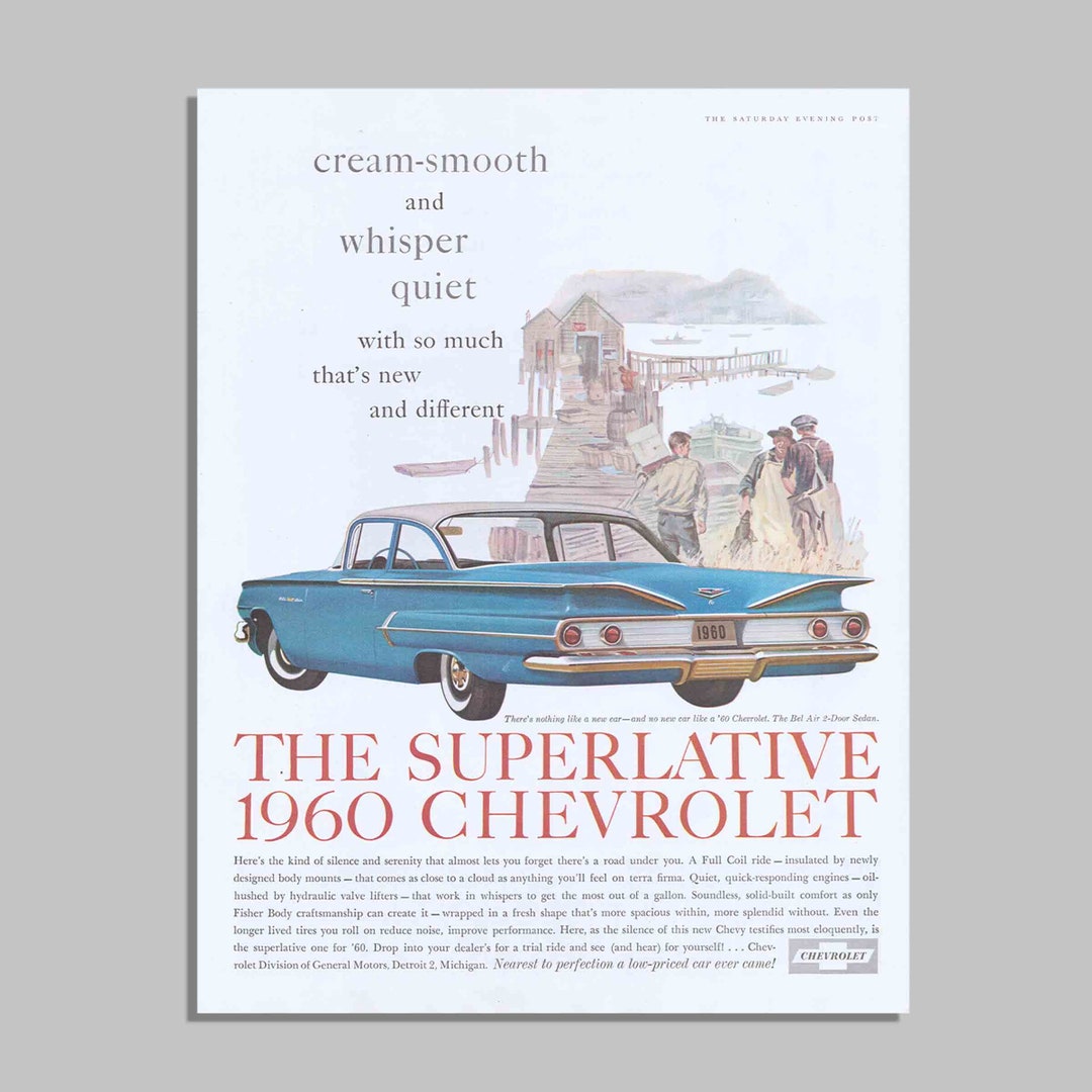 Vintage Chevrolet Car Advertisement 1959 - Original Print Ad 10x14 - Etsy