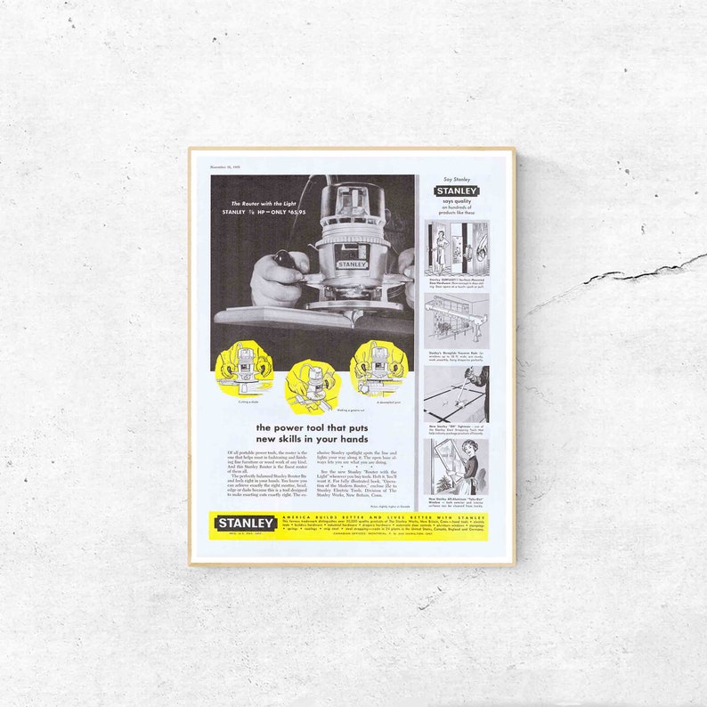 Vintage Stanley Power Tools Advertisement 1959 - Original Print Ad ...