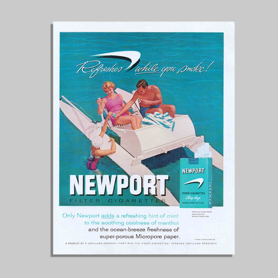 Vintage Newport Cigarettes Advertisement 1959 Original Print Ad 10x14 ...