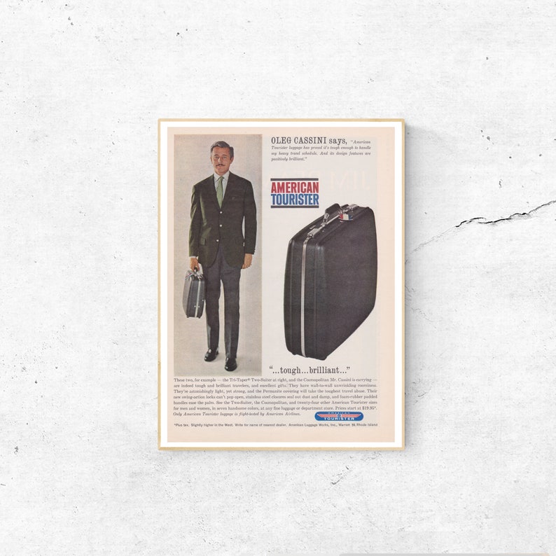 Vintage American Tourister Suitcase Advertisement - Original Print Ad ...