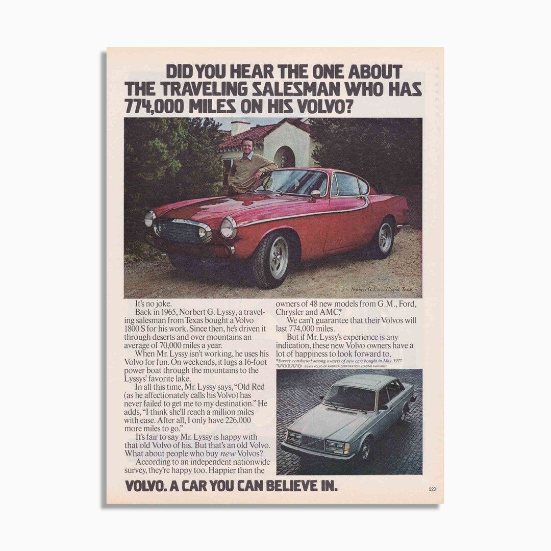 Vintage Volvo Car Advertisement - Original Print Ad 1970s - Etsy