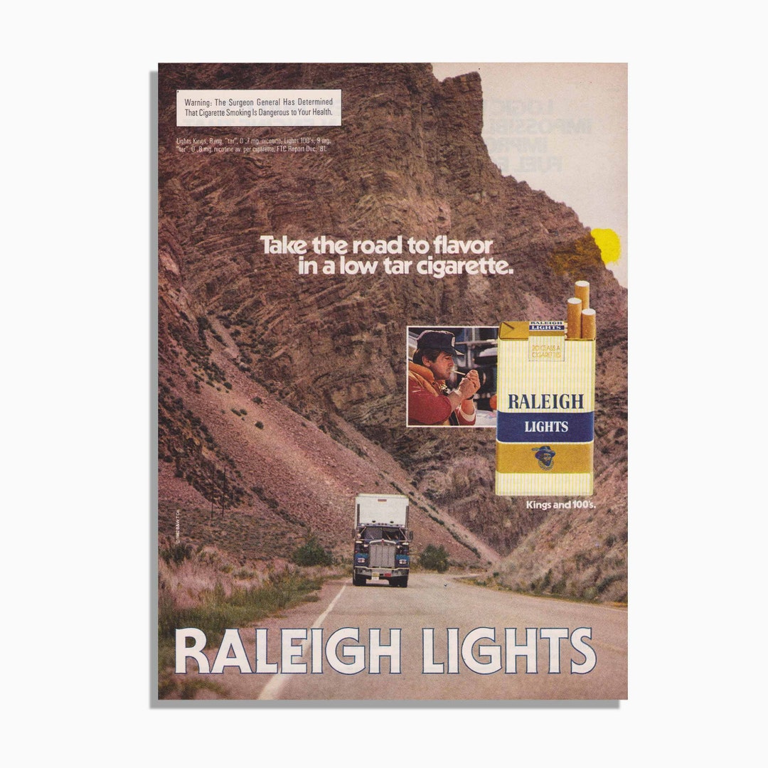 Vintage Raleigh Lights Cigarettes Advertisement - Original Print Ad ...