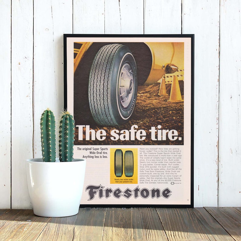 Vintage Firestone Tire Advertisement 1968 - Original Print Ad - Etsy