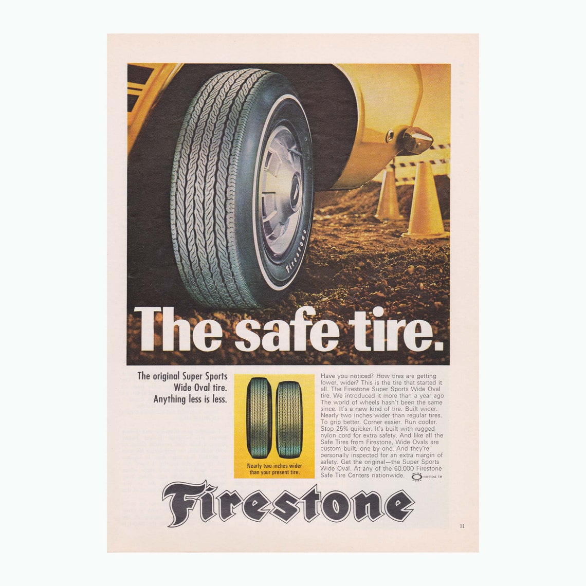Vintage Firestone Tire Advertisement 1968 - Original Print Ad - Etsy