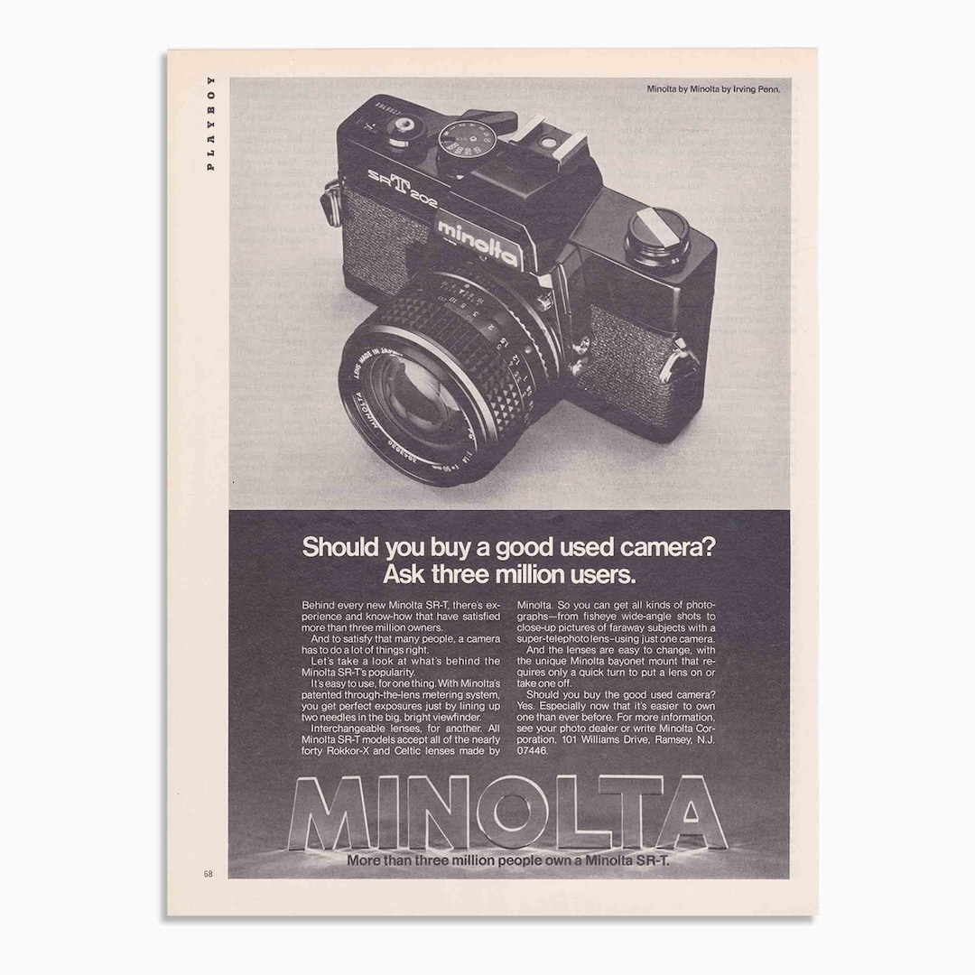 Vintage Minolta SR-T Camera Advertisement - Original Print Ad 70s 80s ...