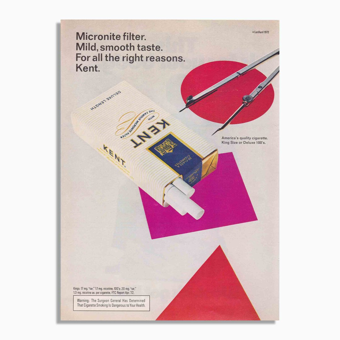 Vintage Kent Cigarettes Advertisement 60s 70s - Original Print Ad - Etsy