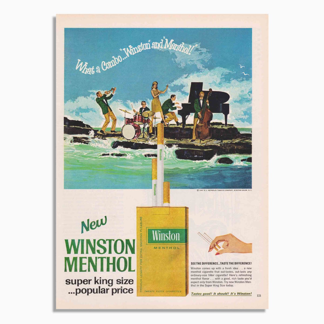 Vintage Winston Menthol Cigarettes Advertisement 1960s - Original Print ...