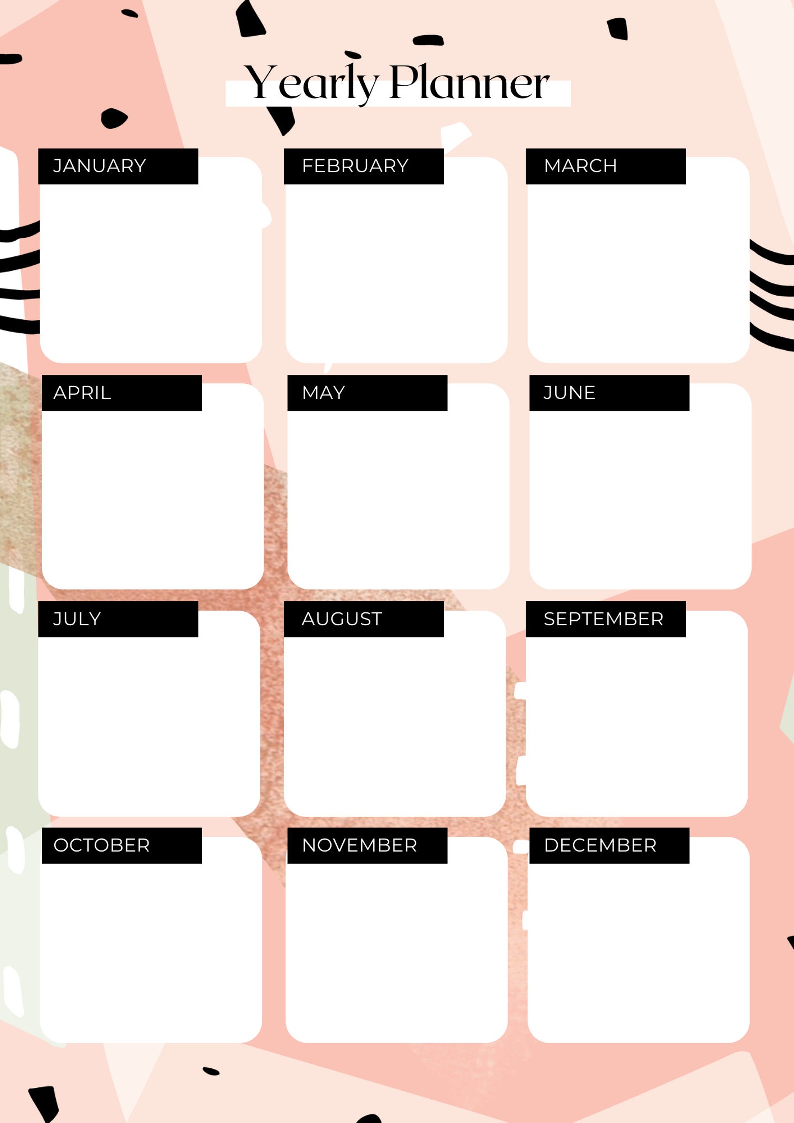 Printable Yearly Planner || Downloadable Planners - Etsy