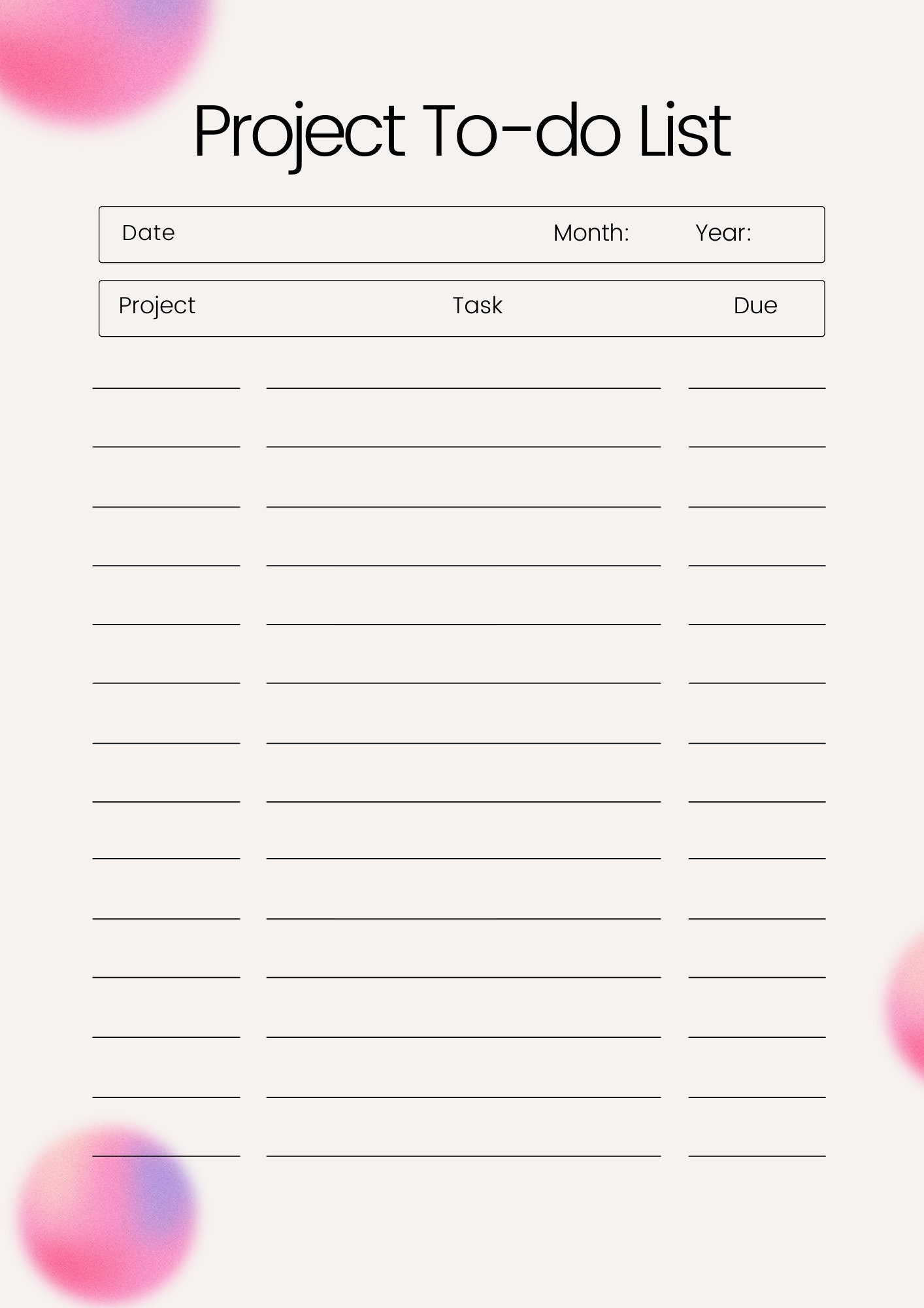 Project Planners \\ Downloadable and Printable - Etsy