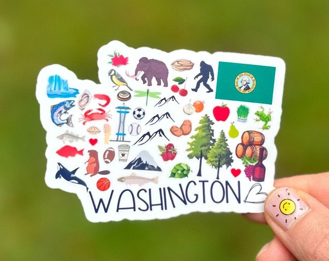 Washington State Sticker, WA Sticker, WA State Sticker, PNW Sticker ...