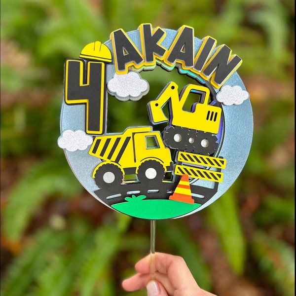 Construction 3d Cake Topper - Etsy