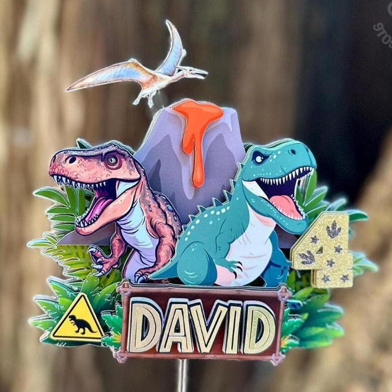 Dino Cake Topper - Etsy