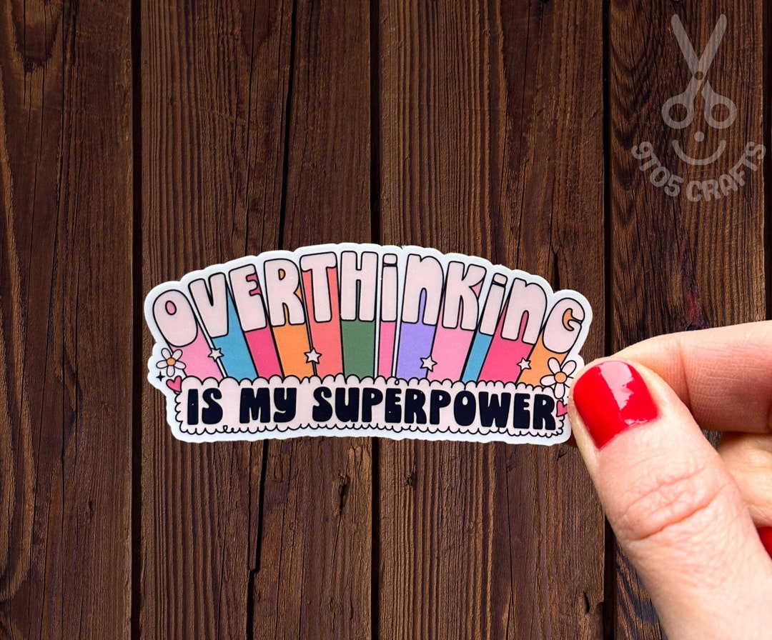 Overthinking Sticker for Water Bottle, Cute Sticker for Laptop ...