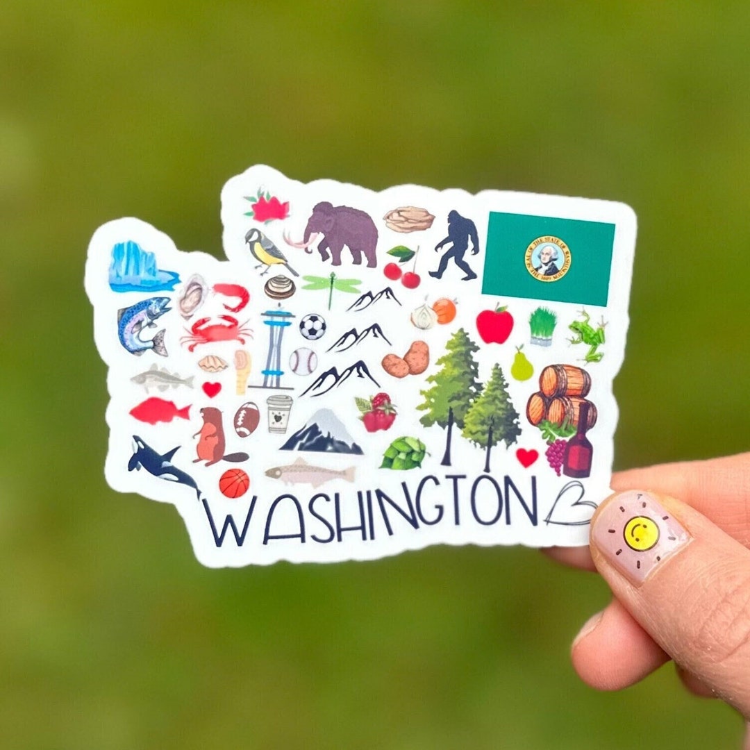 Washington State Sticker, WA Sticker, WA State Sticker, PNW Sticker ...