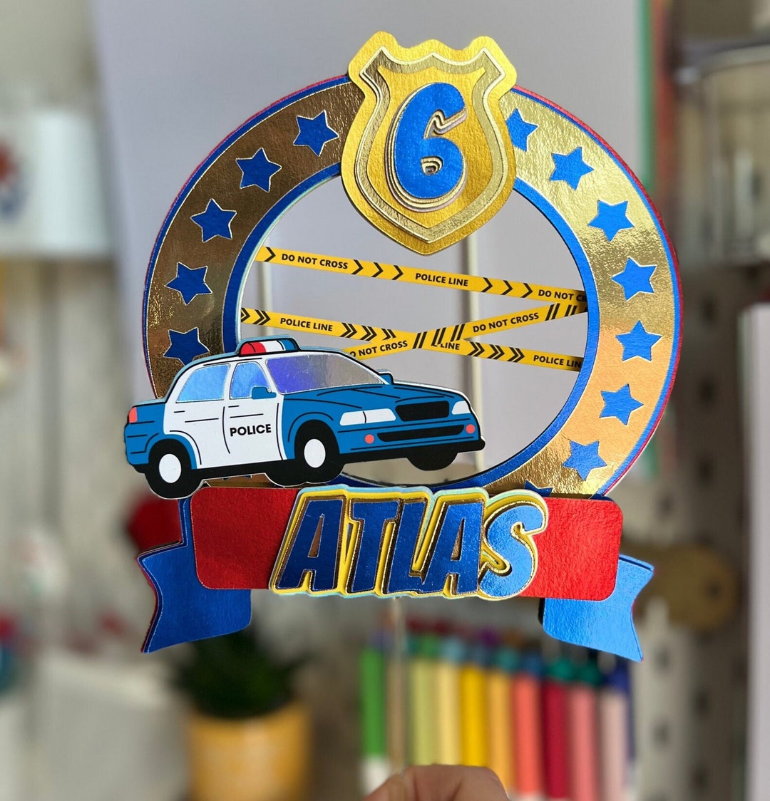 Police Theme Cake Topper Police Theme Party Birthday Cake - Etsy