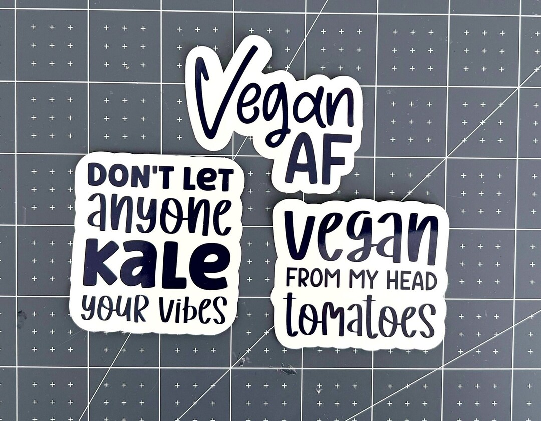 Vegan Sticker Pack, Vegetarian Sticker for Water Bottle, Funny Sticker ...