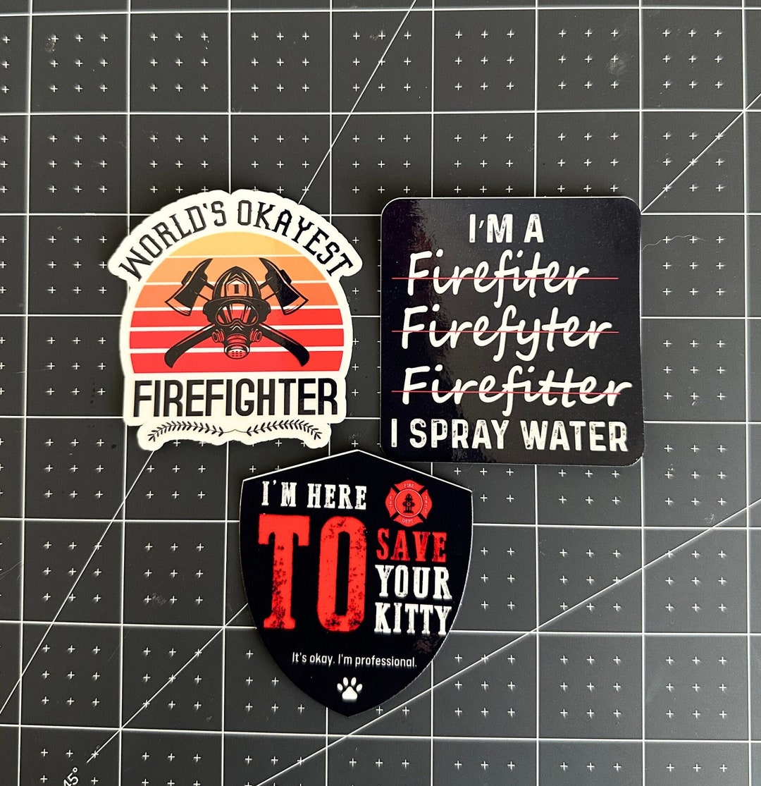 Firefighter Sticker for Water Bottle, Okayest Firefighter, Firefighter ...