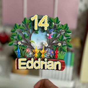 Pikmin Birthday Cake Topper: Gaming Party Cake Decoration | Custom Name ...