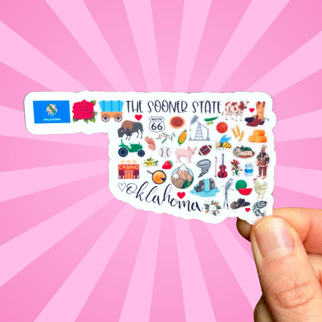 Oklahoma Sticker, Oklahoma Decal, Oklahoma Gift Idea, Oklahoma State ...