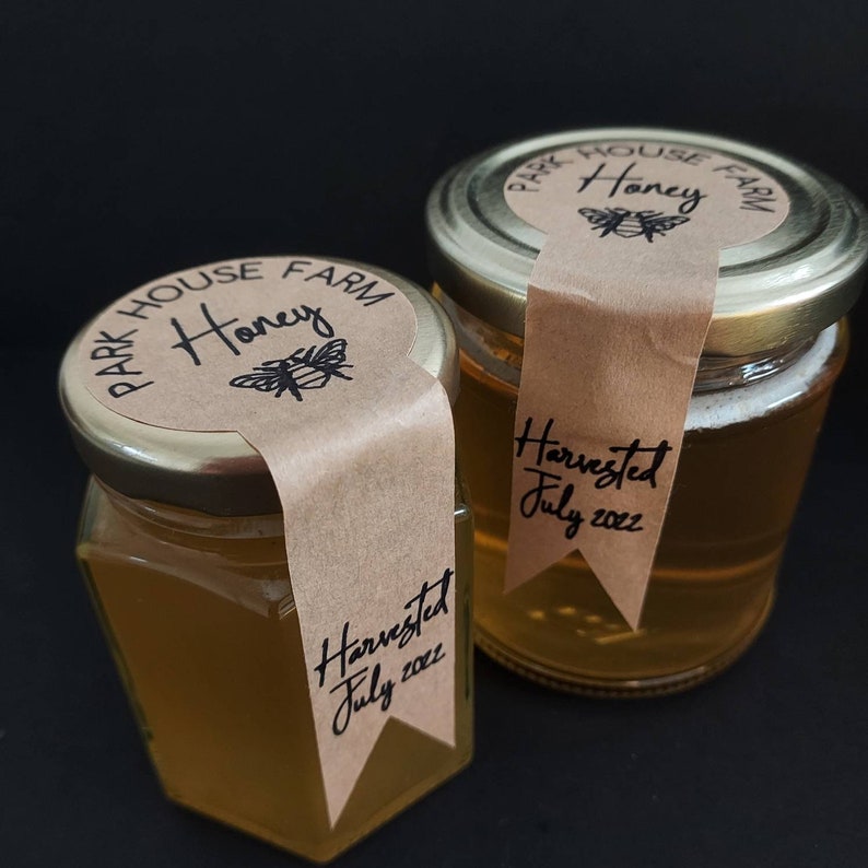 Custom Jam Jar Label. With Tail. Personalised Kraft Paper Stickers ...