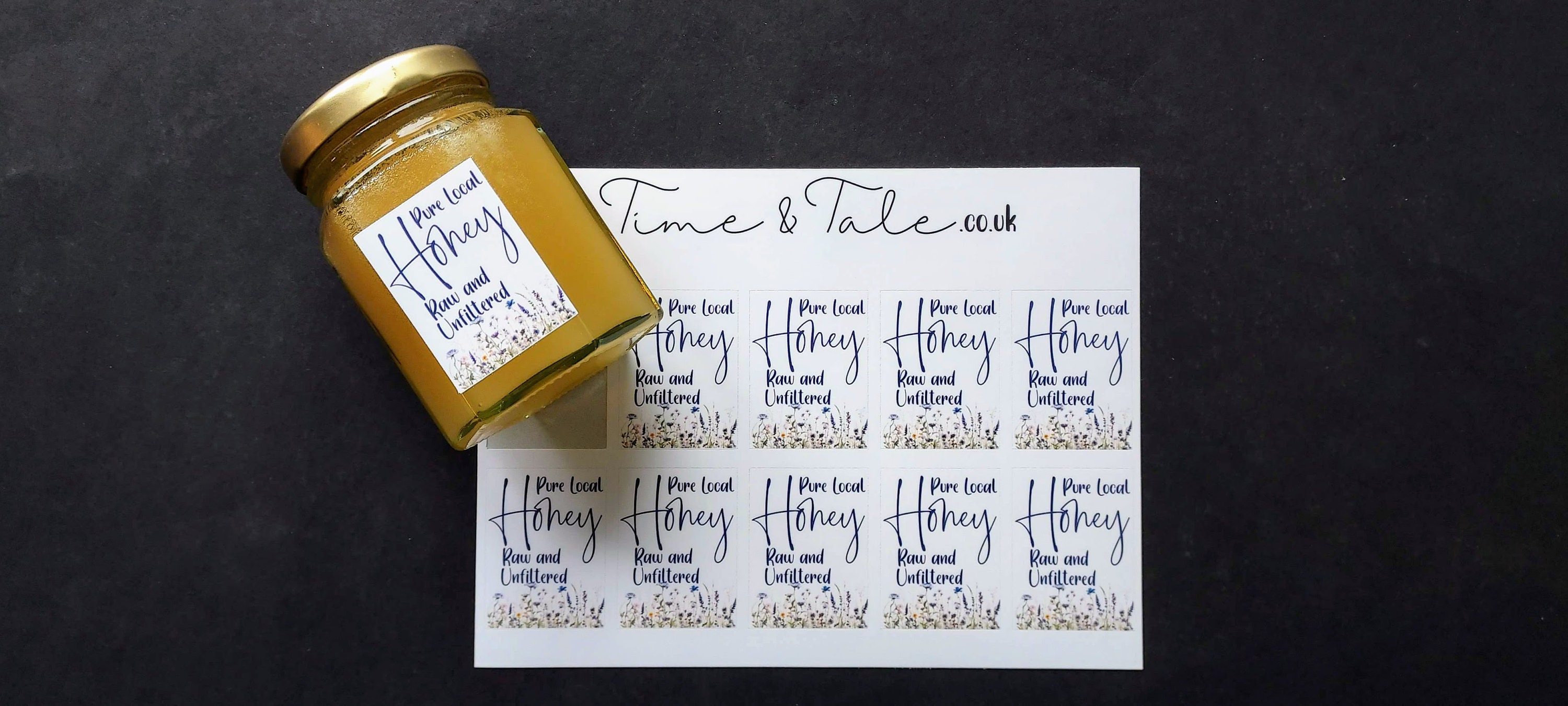 Small Honey Jar Labels, High Quality Matte White Vinyl. Pure Local ...