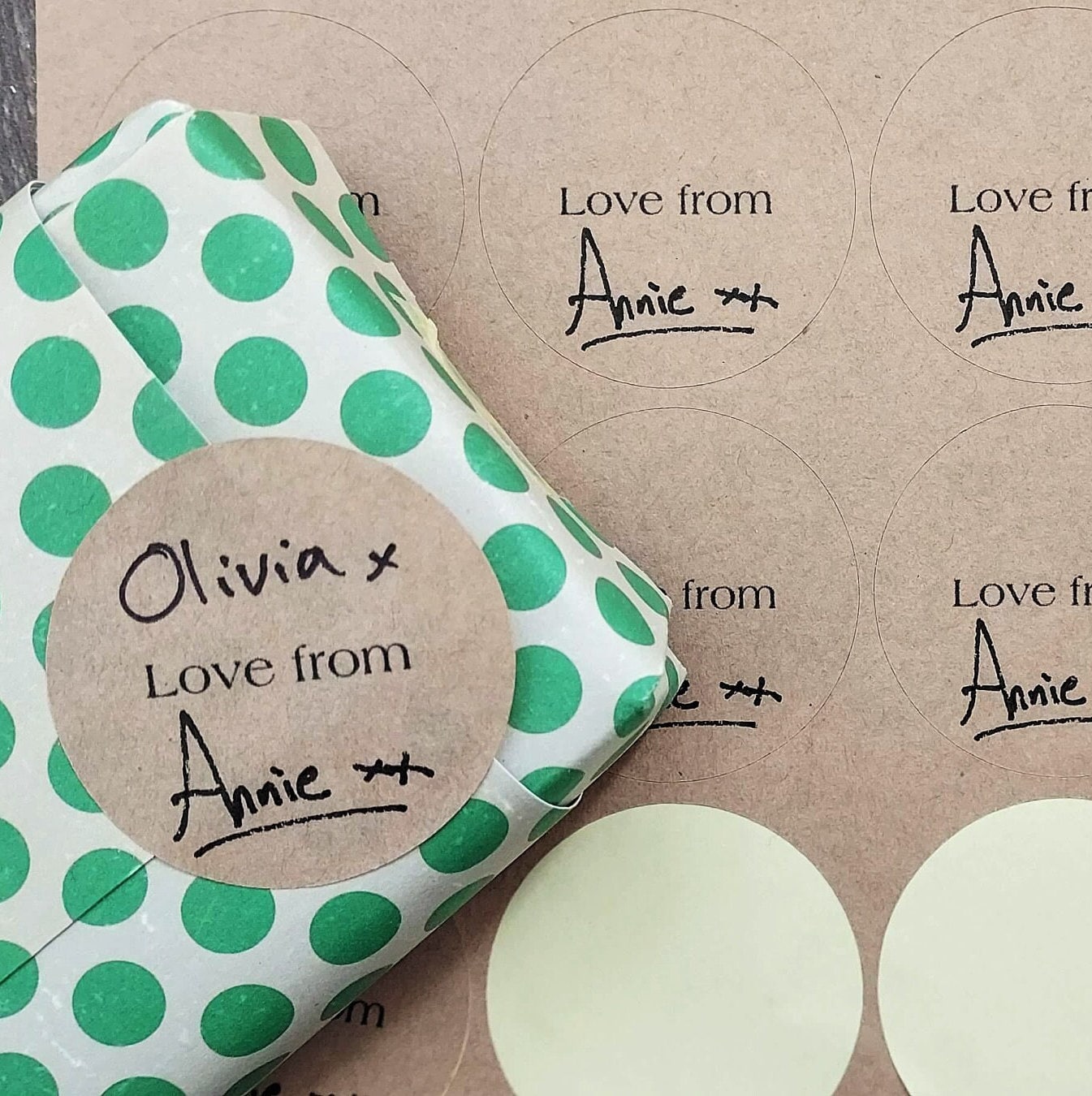 Gift Sticker/label Rustic Kraft. Personalised/custom Use Your - Etsy