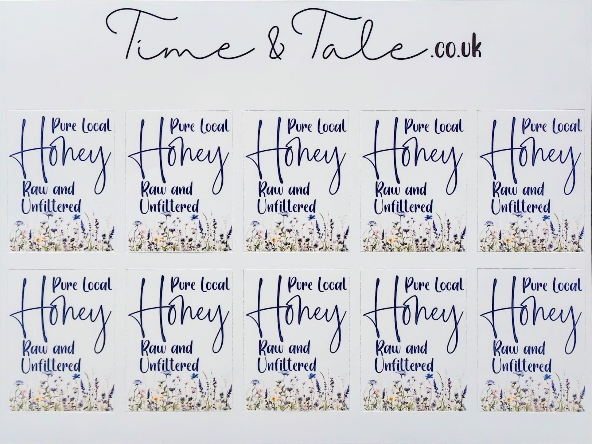 Small Honey Jar Labels, High Quality Matte White Vinyl. Pure Local ...