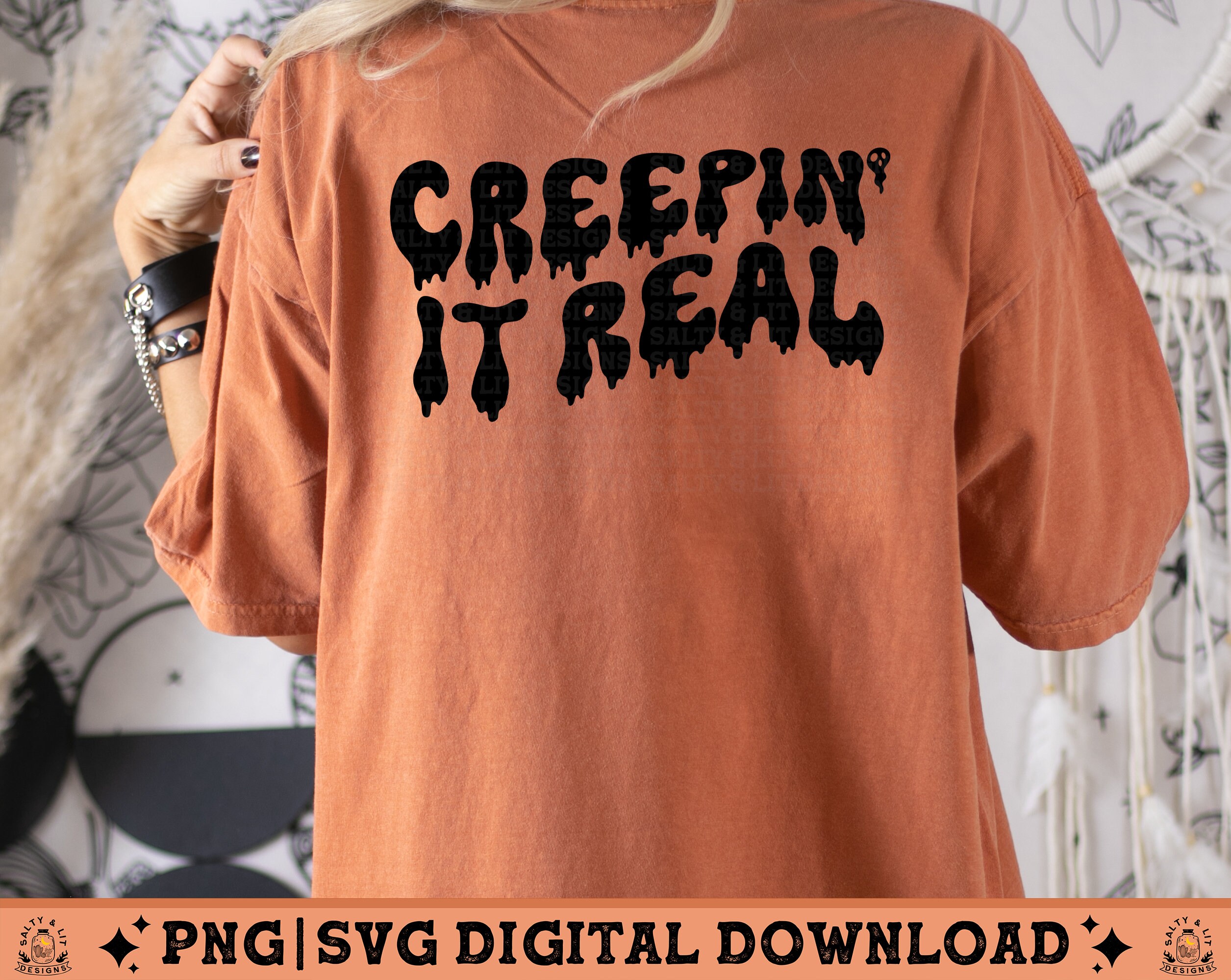 Creepin It Real PNG Digital Download SVG Halloween Svg, Wavy Text, Fall ...