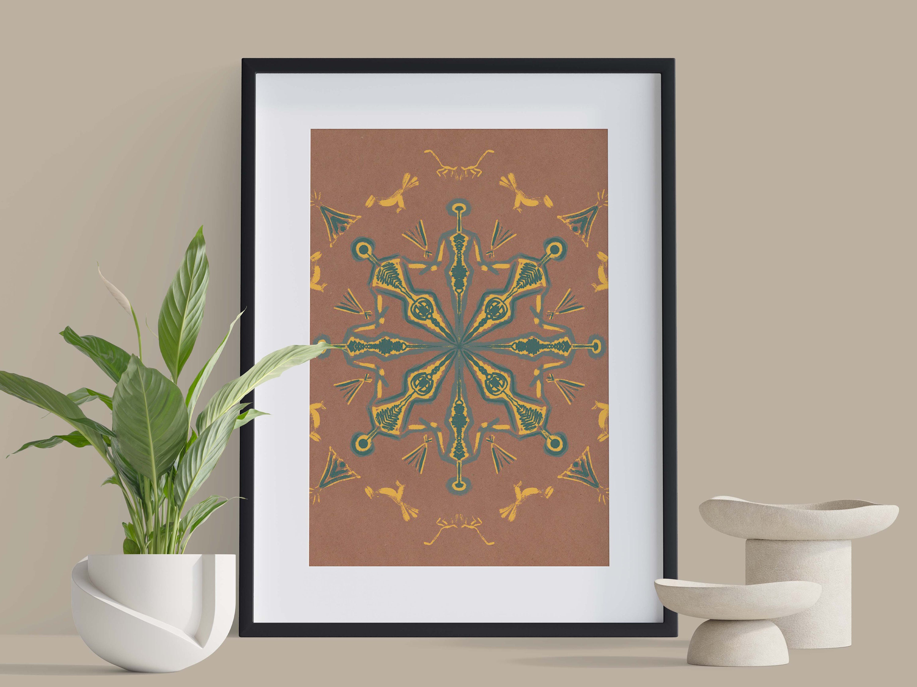Mandala Art With People Modern Wall Art Child Kids Room Wall - Etsy
